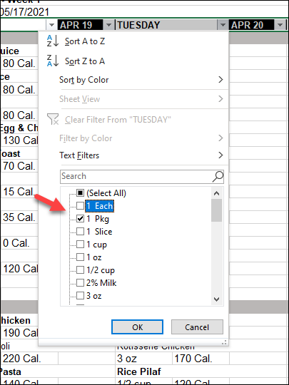 Week-at-a-Glance (WaaG) Report (Menus) – MealSuite