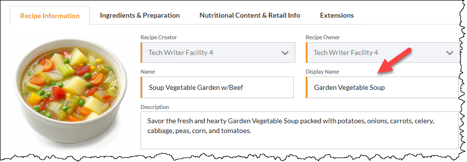 Changing the Name of a Recipe – MealSuite