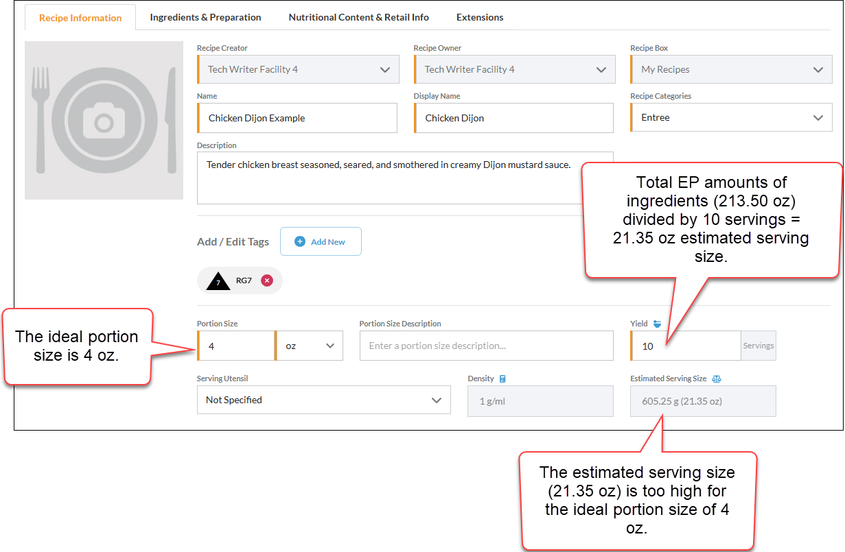 Calculating and Entering New Serving Number ("My Recipe" Only) – MealSuite