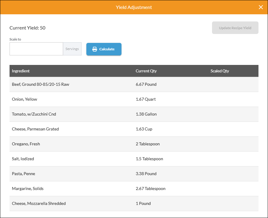 Scaling Recipe by Yield (for a "My Recipe" Only) – MealSuite