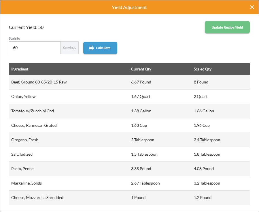 Scaling Recipe by Yield (for a "My Recipe" Only) – MealSuite