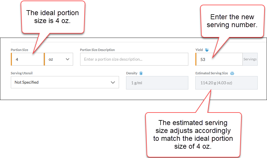 Calculating and Entering New Serving Number ("My Recipe" Only) – MealSuite