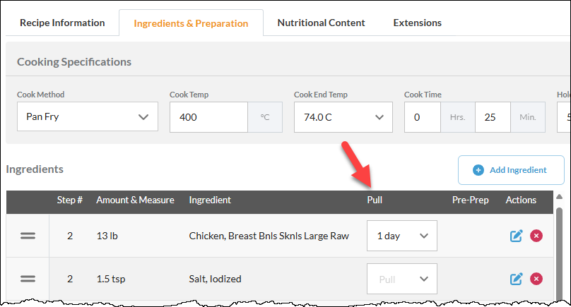 Ingredient Pull Sheet (Production) – MealSuite