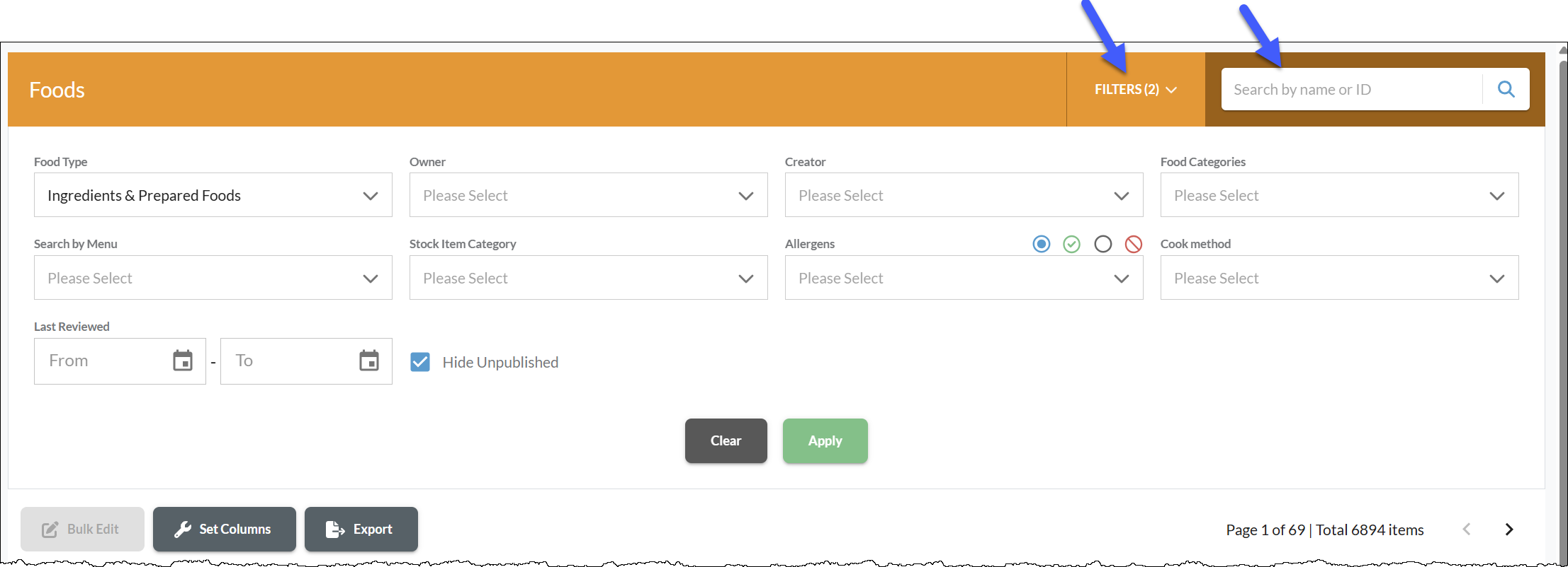 Working with Food Items (i.e., Ingredients and Prepared Foods) – MealSuite