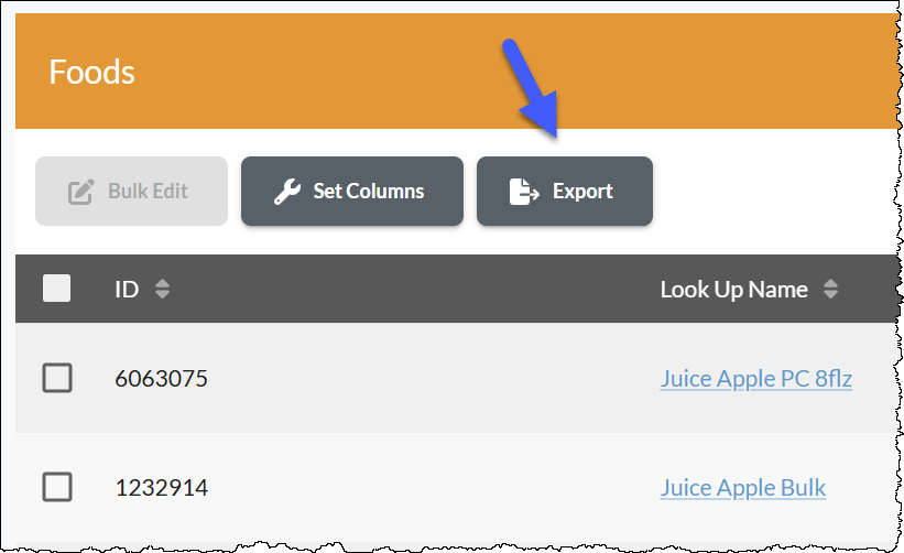 Working with Food Items (i.e., Ingredients and Prepared Foods) – MealSuite