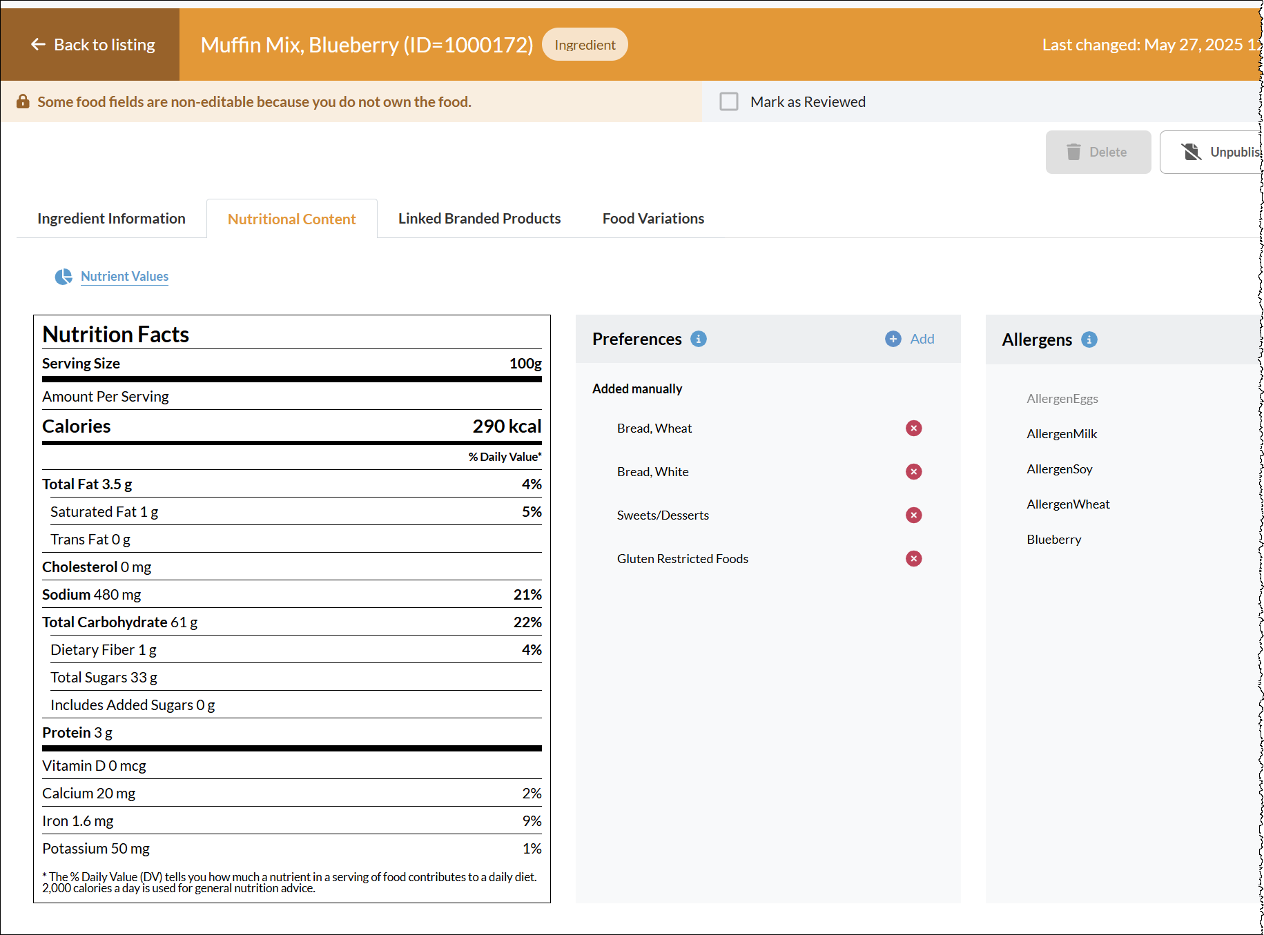 Working with Food Items (i.e., Ingredients and Prepared Foods) – MealSuite