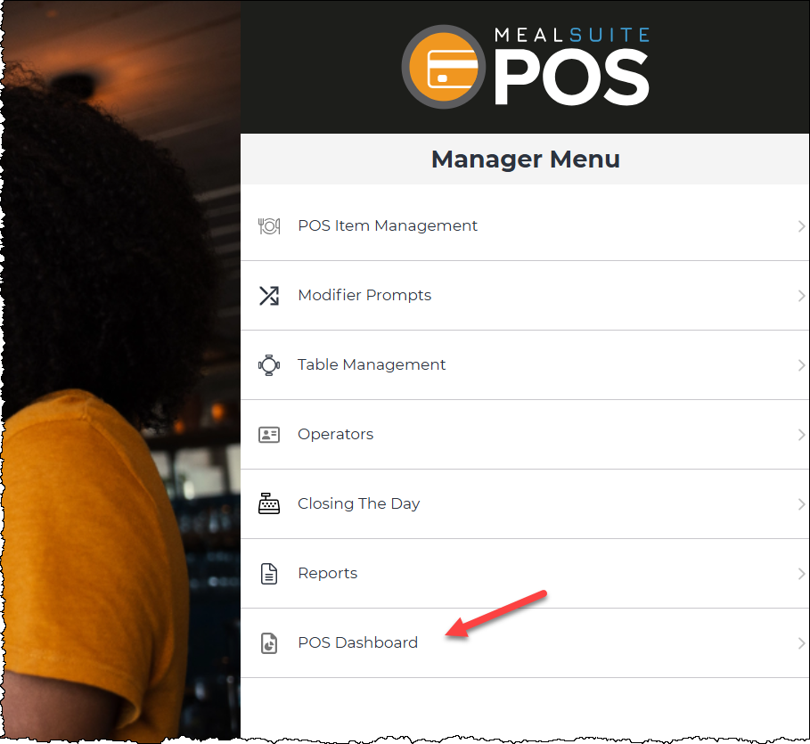 POS - Dashboard Screen & Reports (via the POS Manager Module) – MealSuite