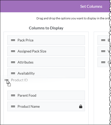 Working in a Vendor Product List – MealSuite
