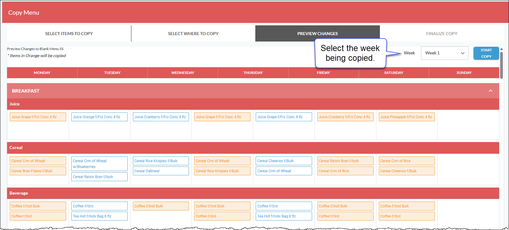 Copying Menu Items to Another Menu – MealSuite