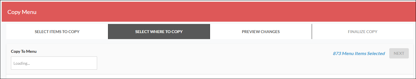 Copying Menu Items to Another Menu – MealSuite