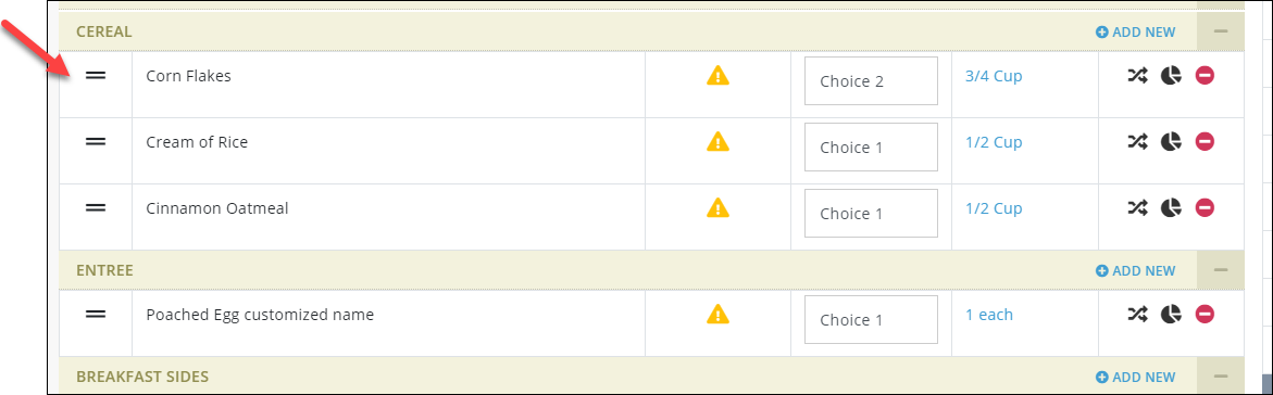 Changing Menu Category of a Menu Item – MealSuite