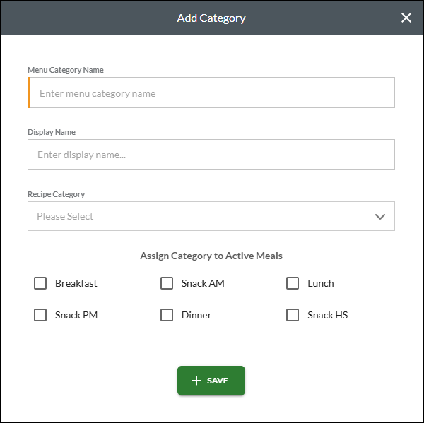 Menu Categories – MealSuite