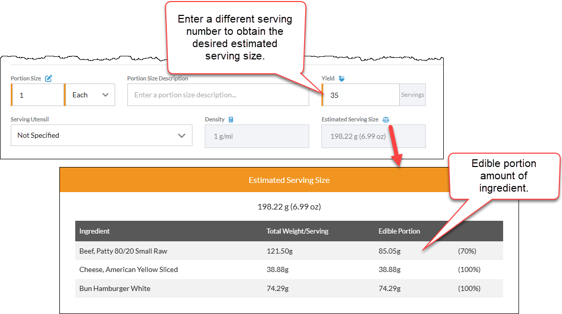 Adjusting Portion Size of Recipe and Automatically Calculating New ...