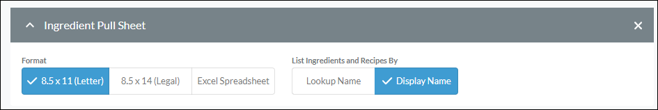 Ingredient Pull Sheet (Production) – MealSuite