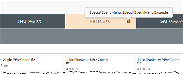 Opening a Personal Menu and Working in the Personal Menu Screen – MealSuite