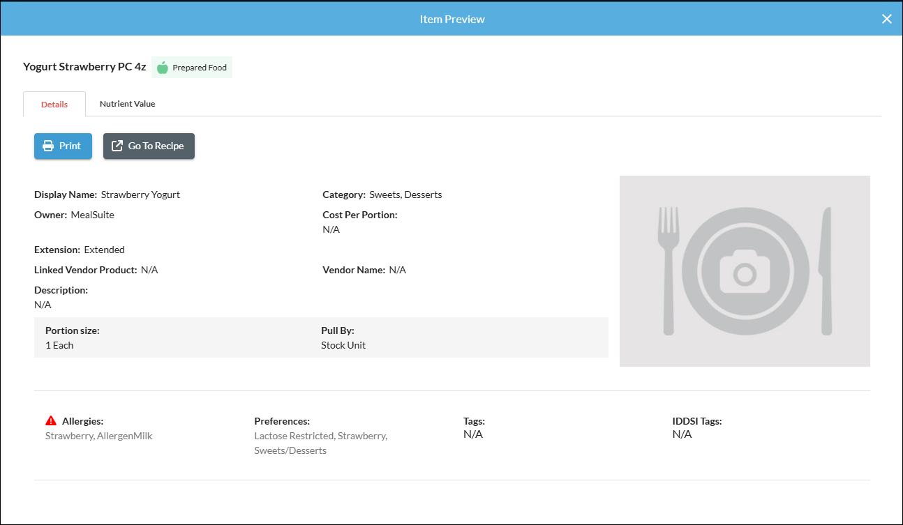 Adding a Personal Menu Item – MealSuite