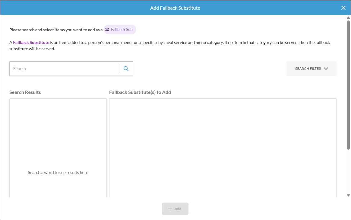 Adding a Fallback Substitute – MealSuite