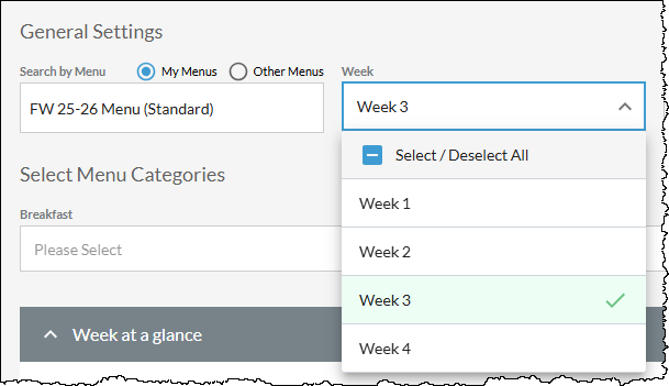 Diet Extensions / Therapeutic Spreadsheet Report (Menus) – MealSuite