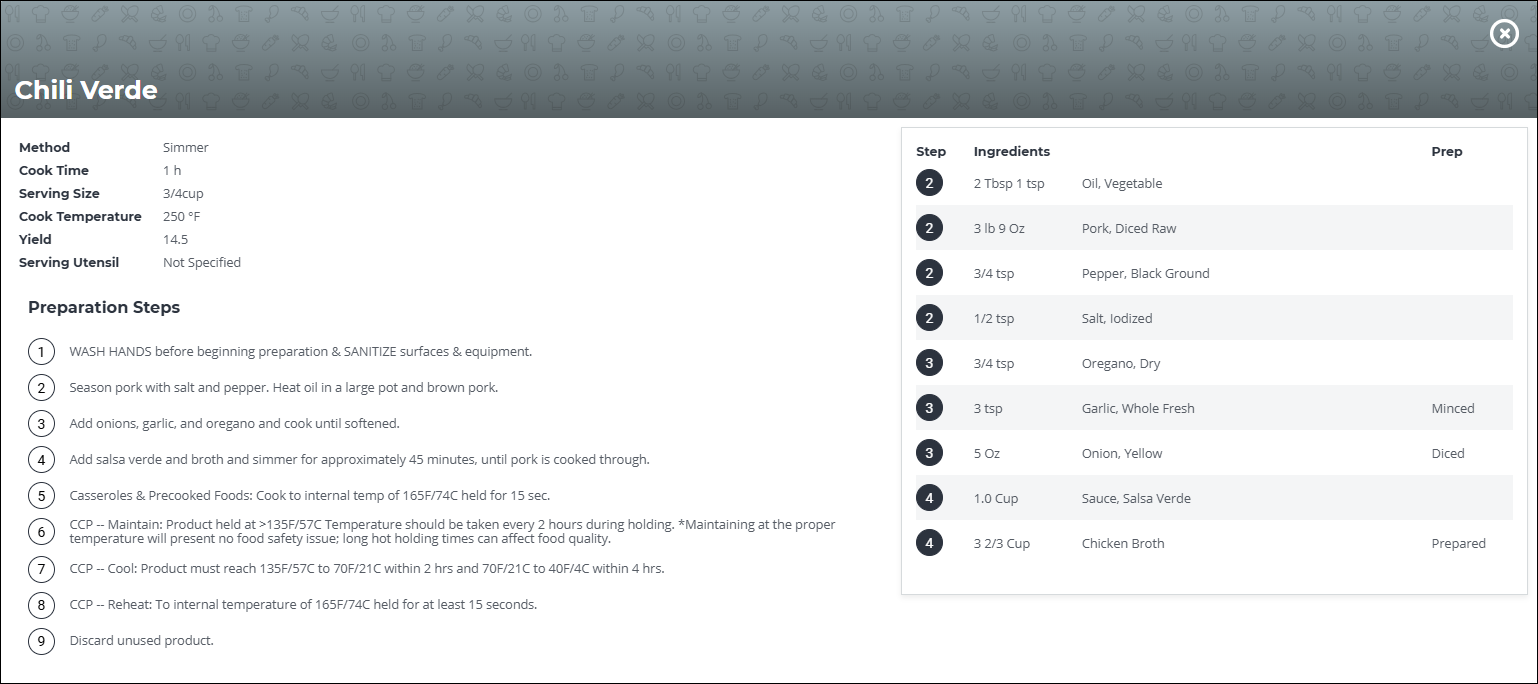 The Kitchen Production Sheet in the Touch App – MealSuite