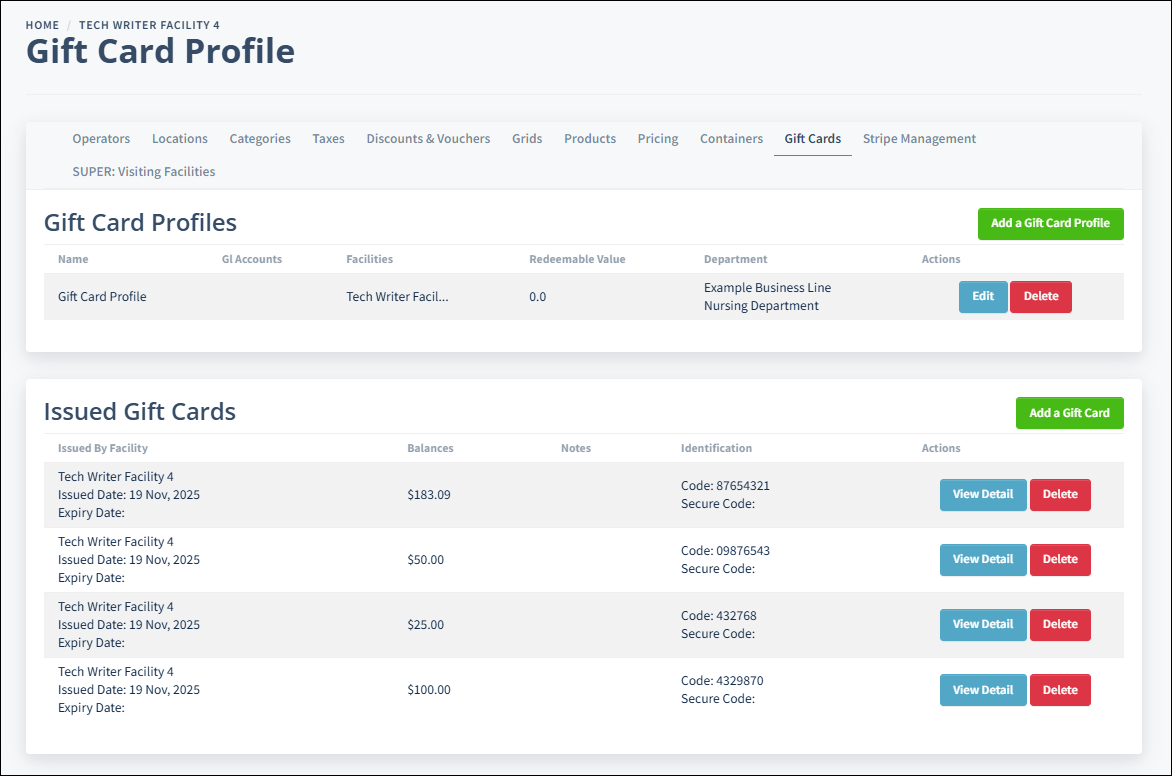 Viewing Issued Gift Cards, Balances, and Transaction Records (in Touch ...