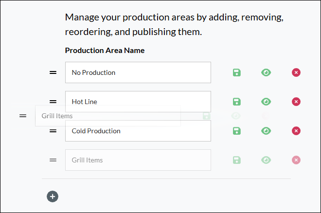 Managing Production Areas – MealSuite