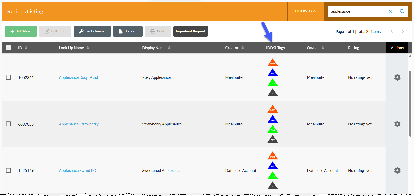 Identifying IDDSI-Compliant Recipes on Recipes Listing Screen – MealSuite