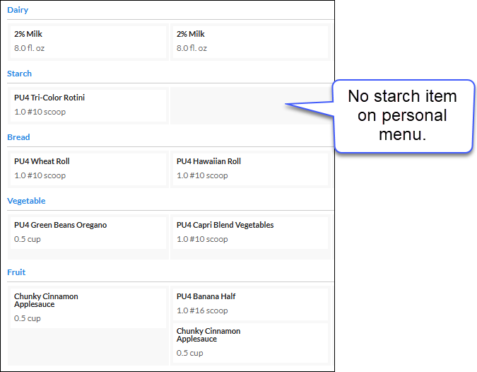 Non-Select Service Type: Item Selection Logic for a Personal Menu ...