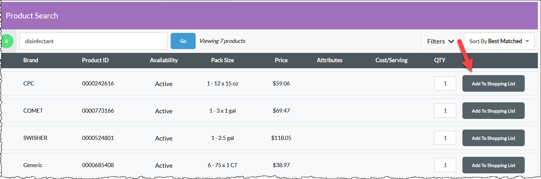Using a Shopping List to Order Non-Food Items – MealSuite