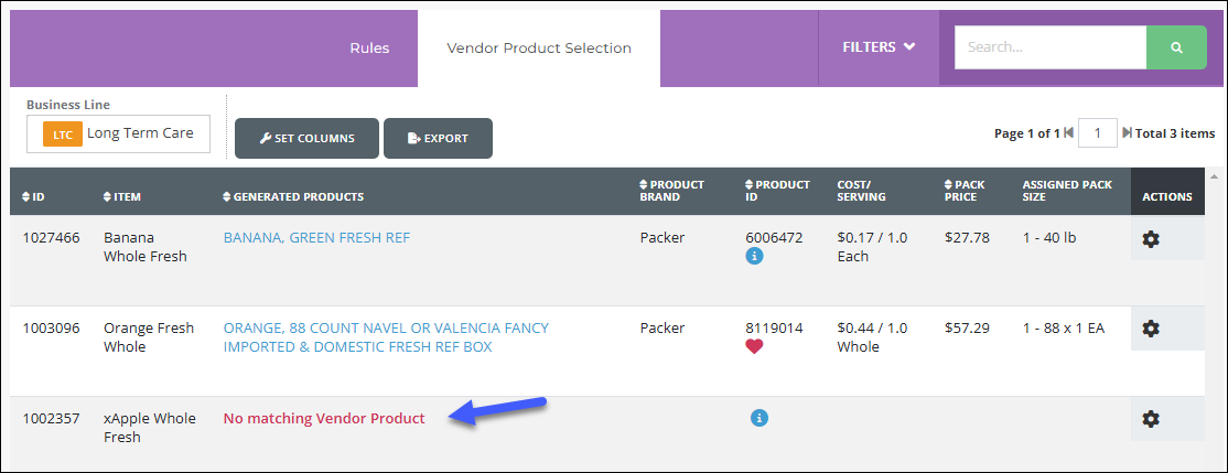 Identifying Menu Item with Ingredient(s) that have no Matching Vendor ...