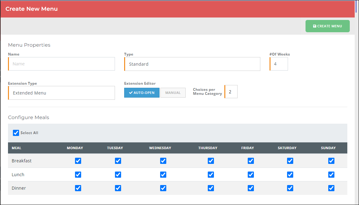 Creating a New Standard Menu from Scratch – MealSuite